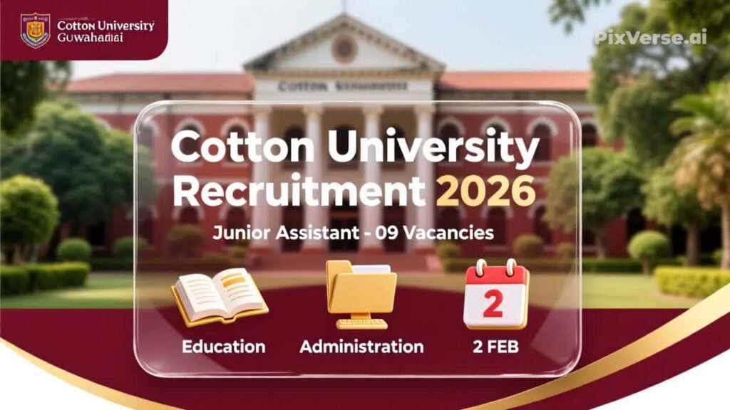 Cotton University Recruitment 2026 – Apply Online for 09 Junior ...