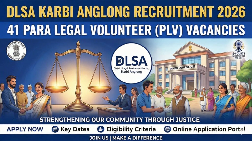 DLSA Karbi Anglong Recruitment 2026 Apply for 41 PLV Posts