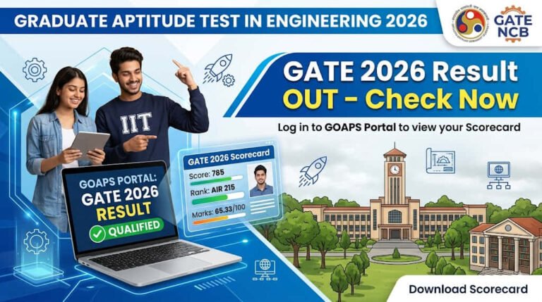 GATE 2026 Result Out – Check Scorecard & Direct Link