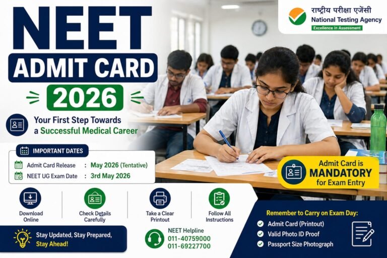 NEET Admit Card 2026 Download NEET UG Hall Ticket