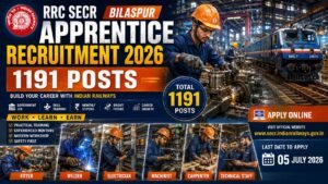 RRC SECR Bilaspur Apprentice Recruitment 2026 Apply Online for 1191 Posts